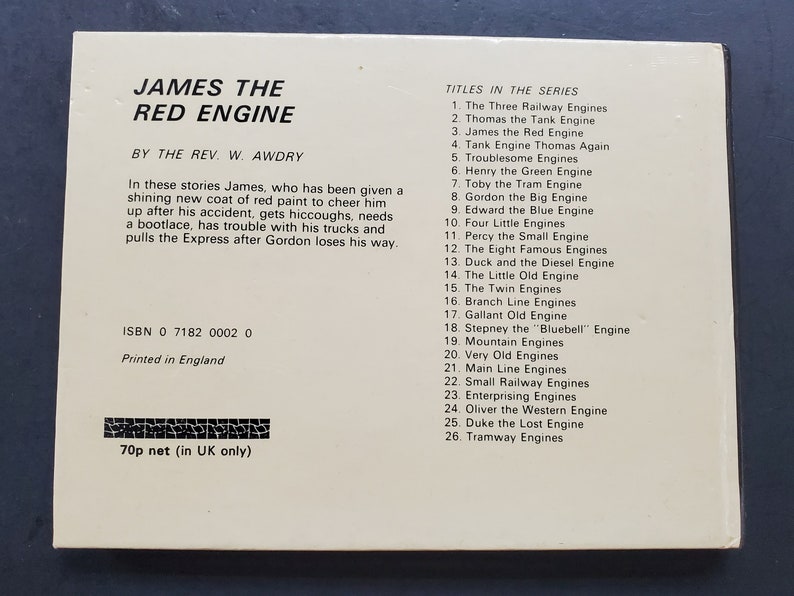 James the Red Engine the Railway Series No. 3 by the Rev. W. - Etsy