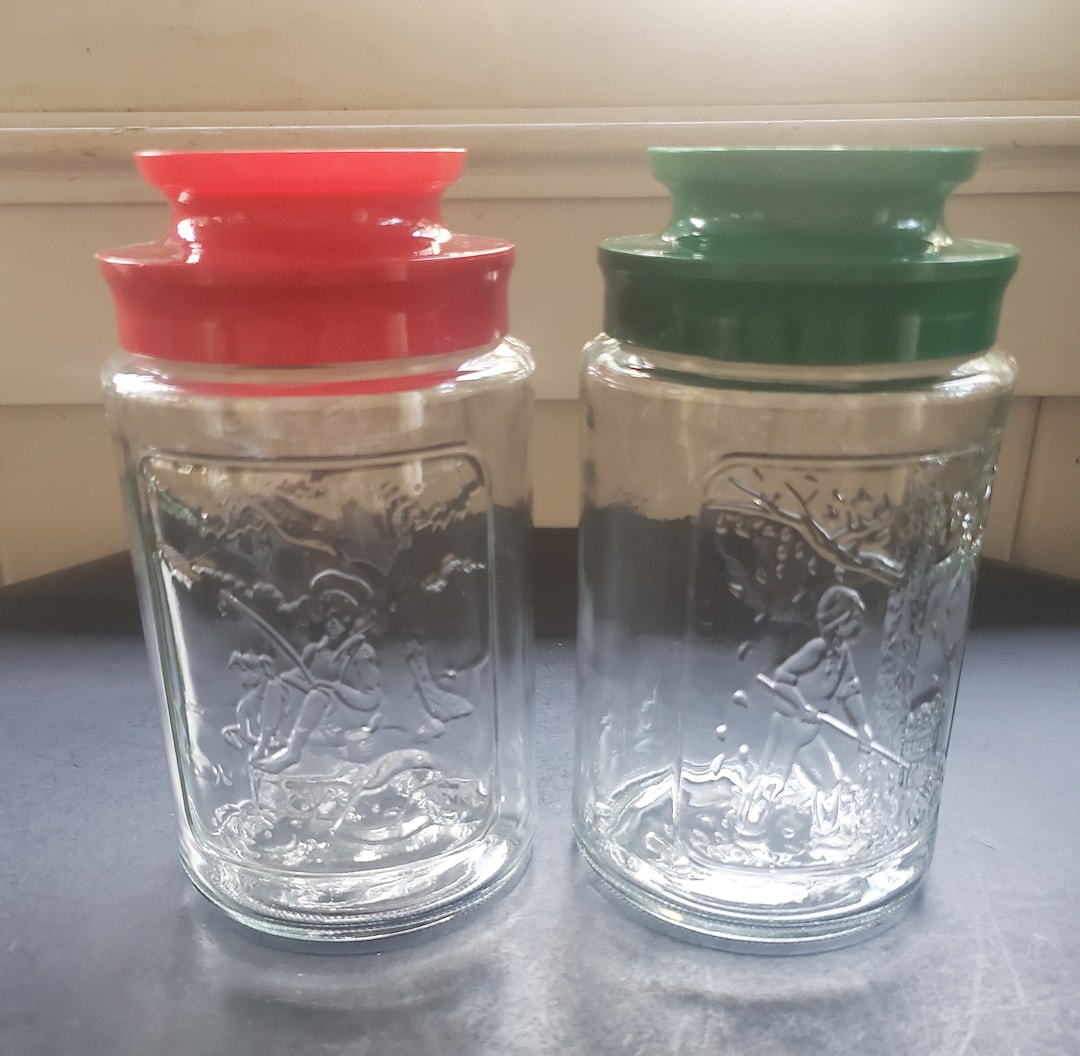 Vintage Anchor Hocking Glass Tang Powder Drink Mix Canister With Lid ...