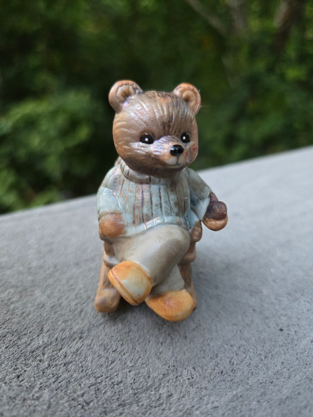 Vintage Porcelain Homco Bear Figurine - Etsy