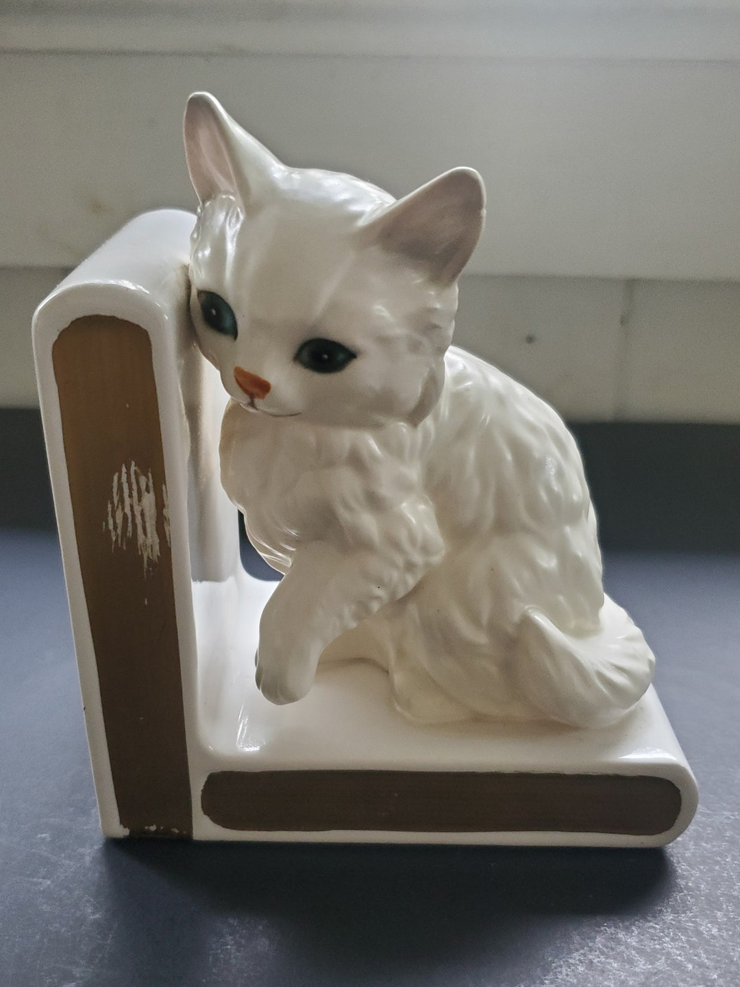 Vintage Lefton White Persian Cat Bookend Made in Japan - Etsy