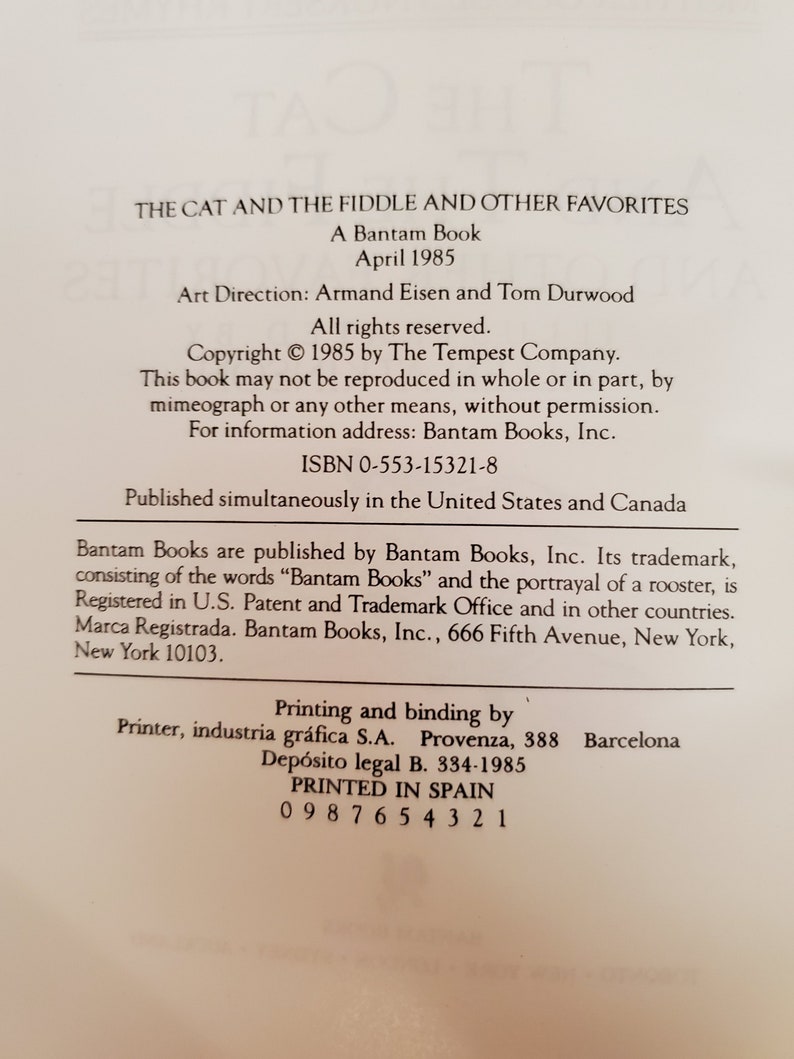 Mother Goose Nursery Rhymes the Cat and the Fiddle and Other - Etsy