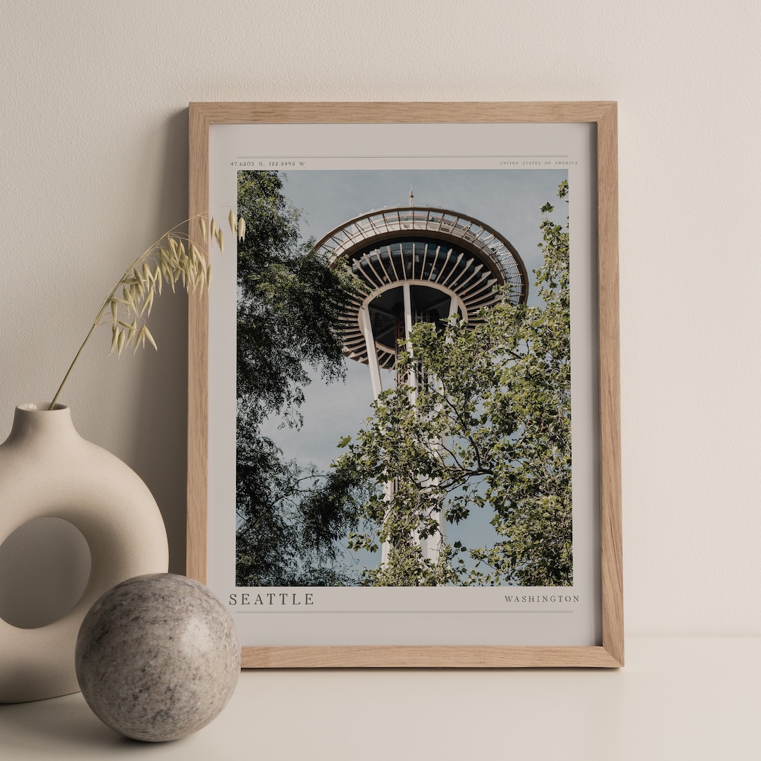 Seattle Space Needle Poster | DIGITAL DOWNLOAD Print | USA Travel Gift ...