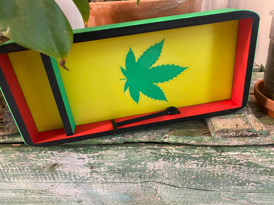Cannabis Tray Rasta Color Weed Tray Unique Marijuana Tray Organizer ...