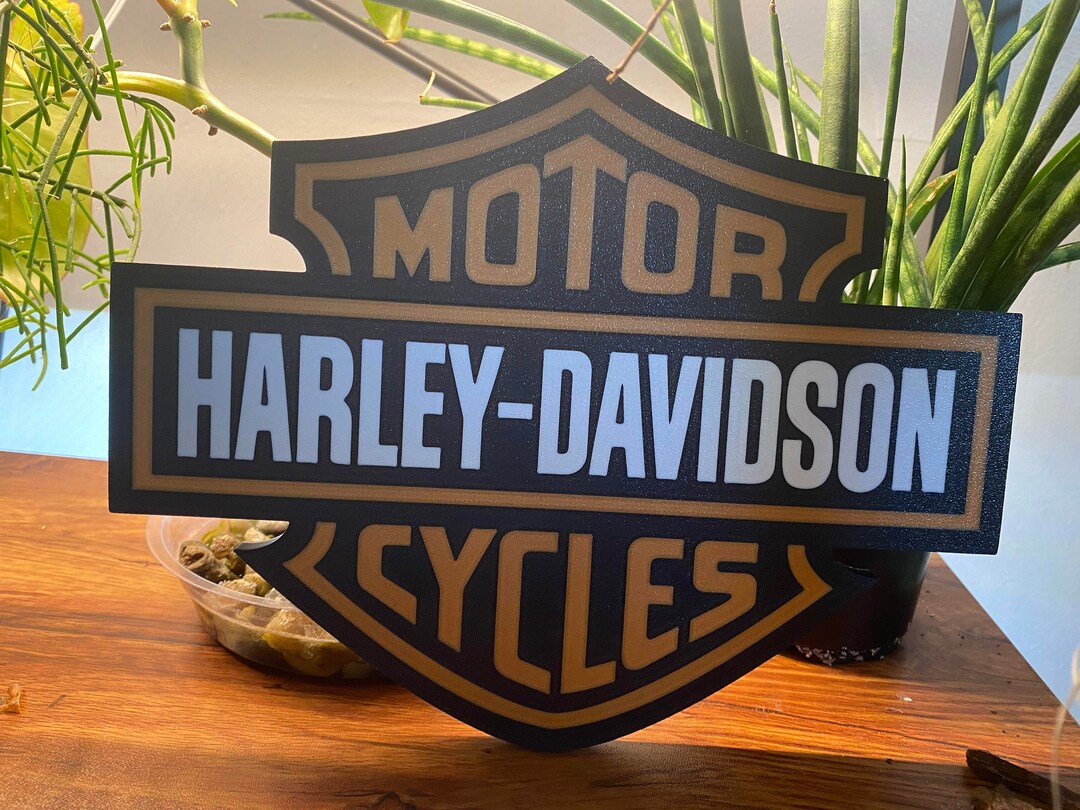 Harley Davidson LOGO 3d Print. Wall Art/ Desk Art/ Garage Decor/ Man ...