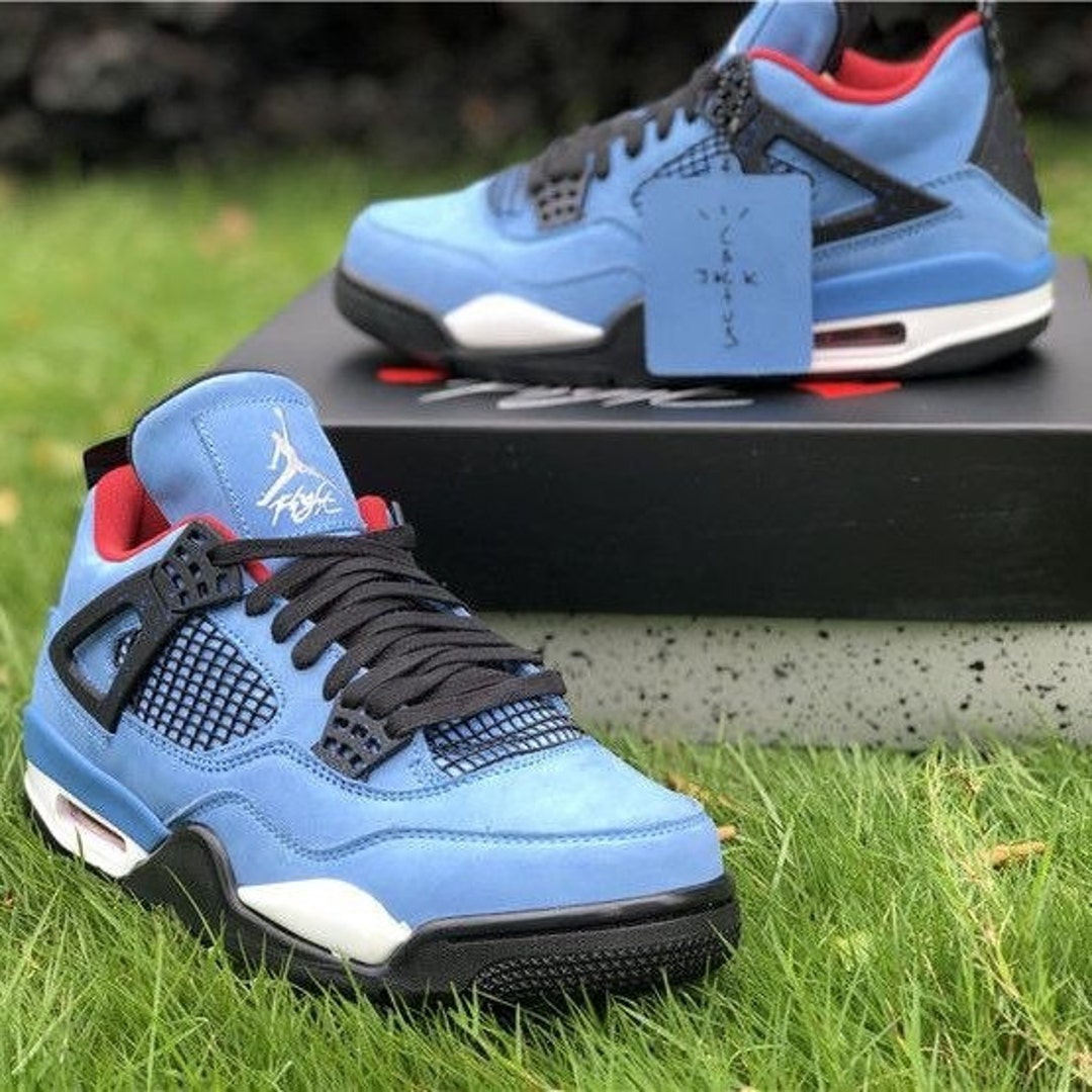 Travis Scott X Air Jordan 4 houston Oilers 308497-406 Sneaker for Men ...