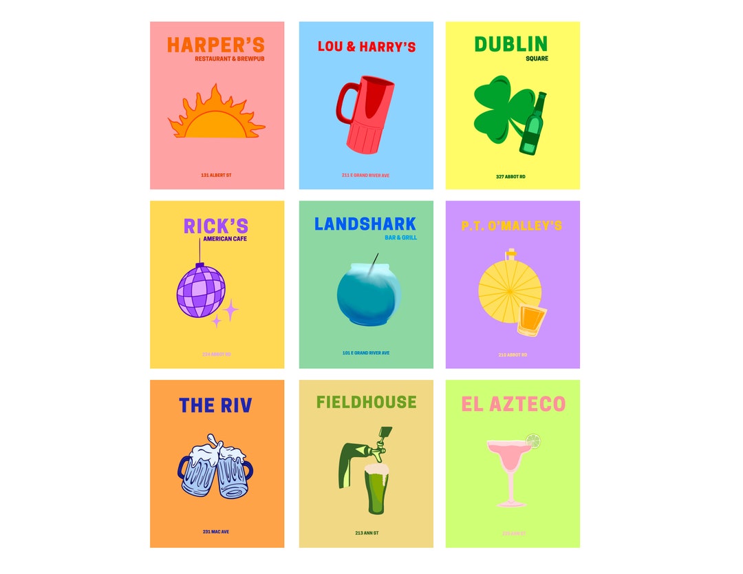 Michigan State Bars Poster Set - Etsy Australia