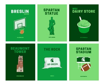 Michigan State Poster Set - Etsy