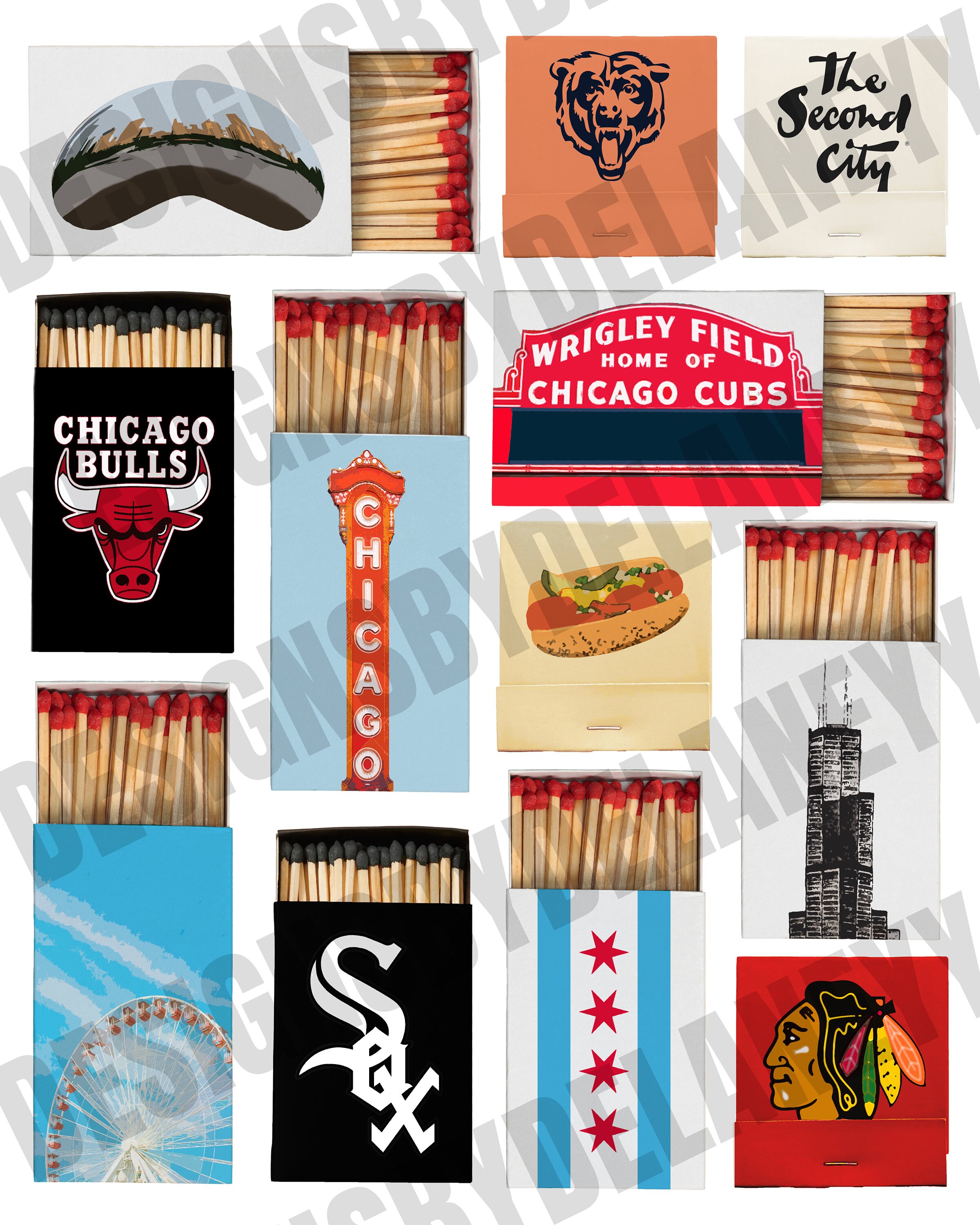 Chicago Matchbooks Print | Digital Download - Etsy