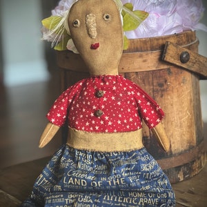 Prim Lady Liberty Doll A Handmade Primitive Americana - Etsy