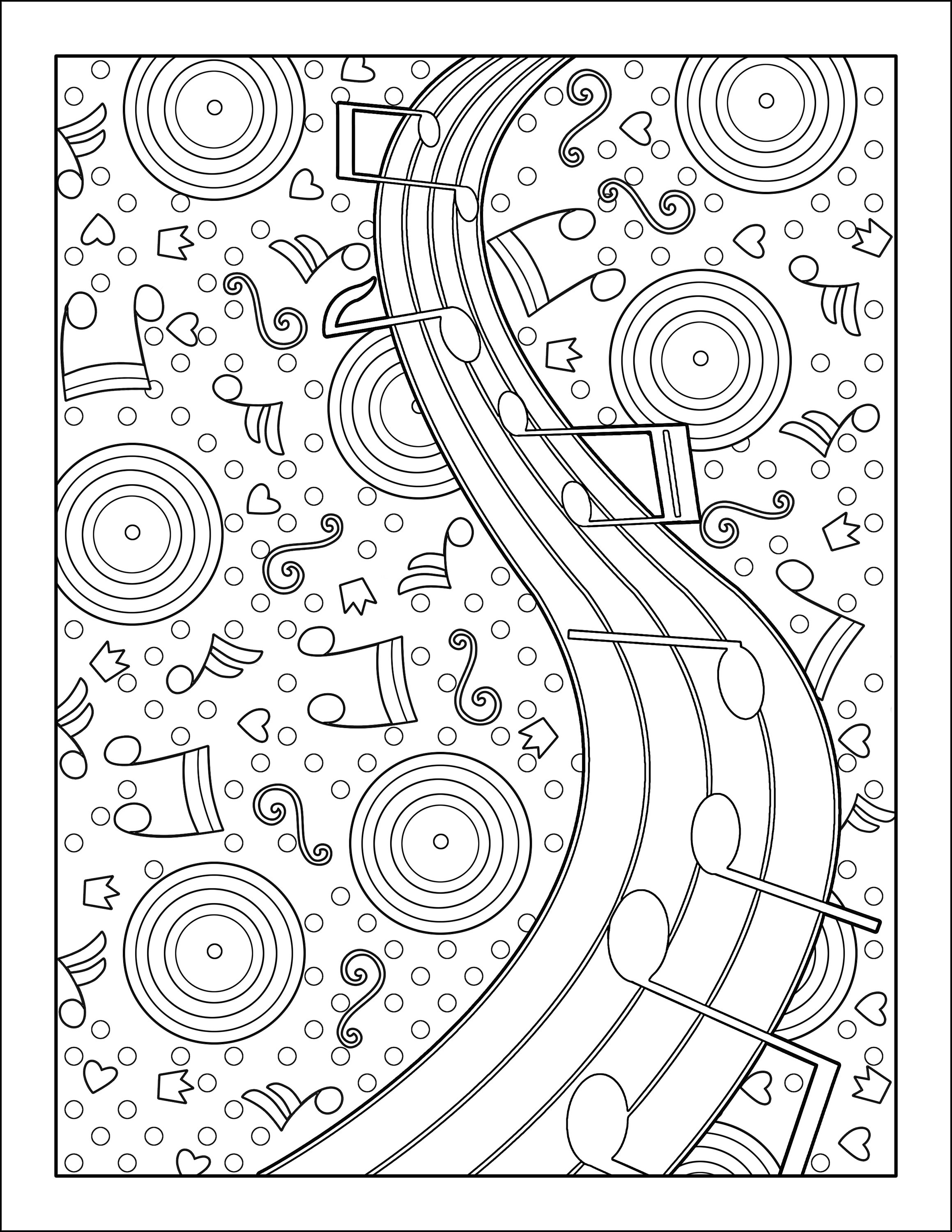 20 Printable Music-themed Coloring Pages for Kids and Adults | Etsy