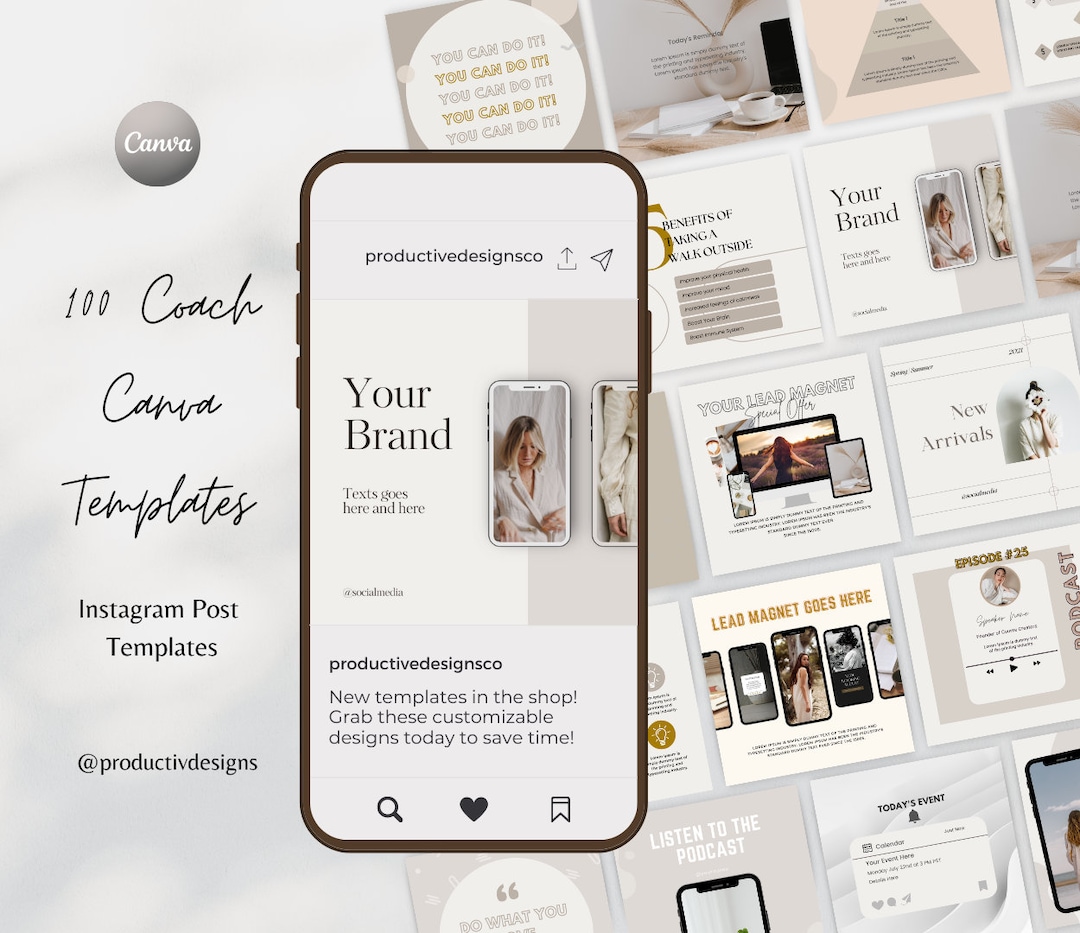 100 Coach Instagram Canva Template, Course Creator Instagram, Instagram ...