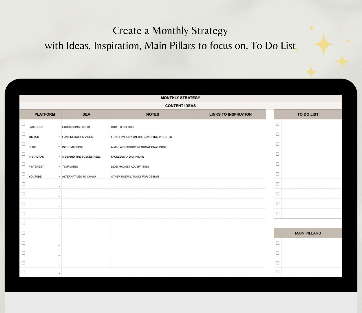 Instagram Content Planner, Social Media Content Calendar,instagram ...