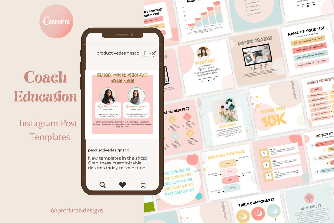 Education Canva Template, Canva Instagram Posts, Business Coach ...