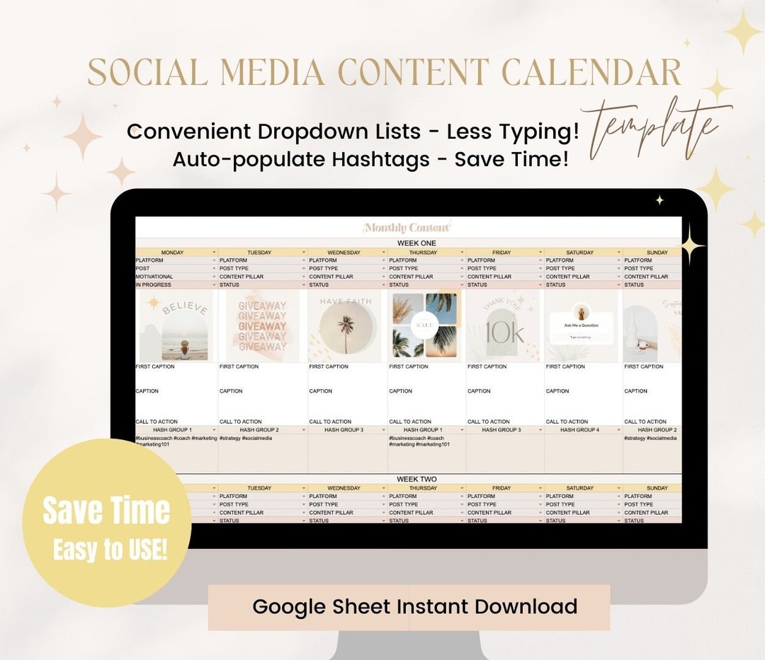 Instagram Content Planner, Social Media Content Calendar,instagram ...