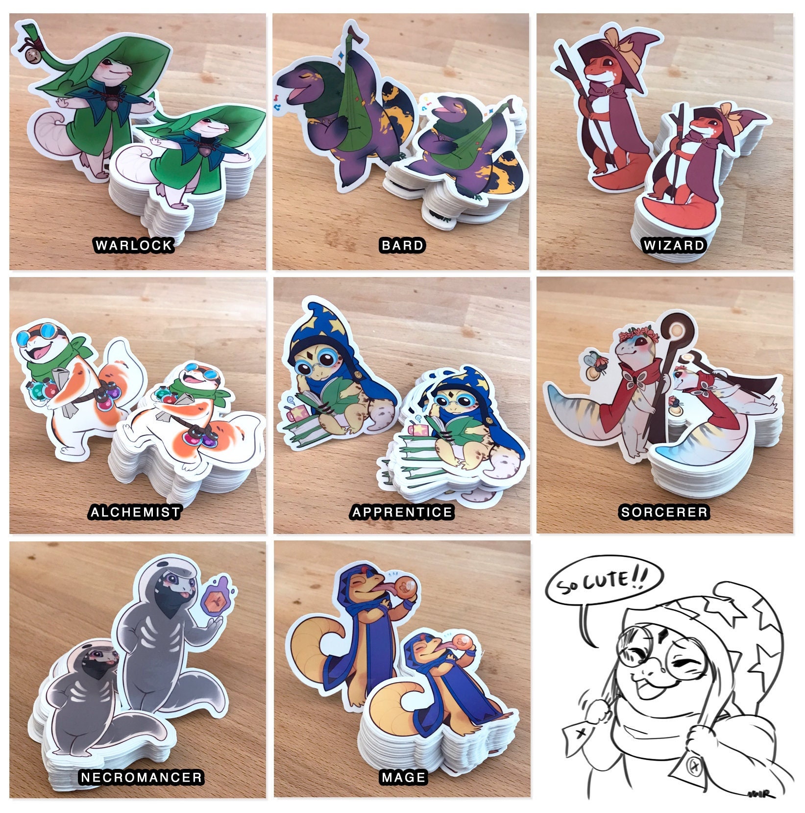 Lizard Wizard Stickers Vinyl Homemade - Etsy