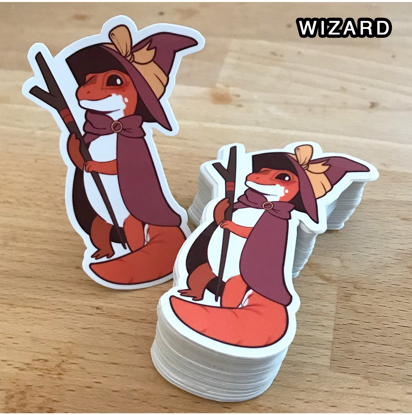 Lizard Wizard Stickers Vinyl Homemade - Etsy