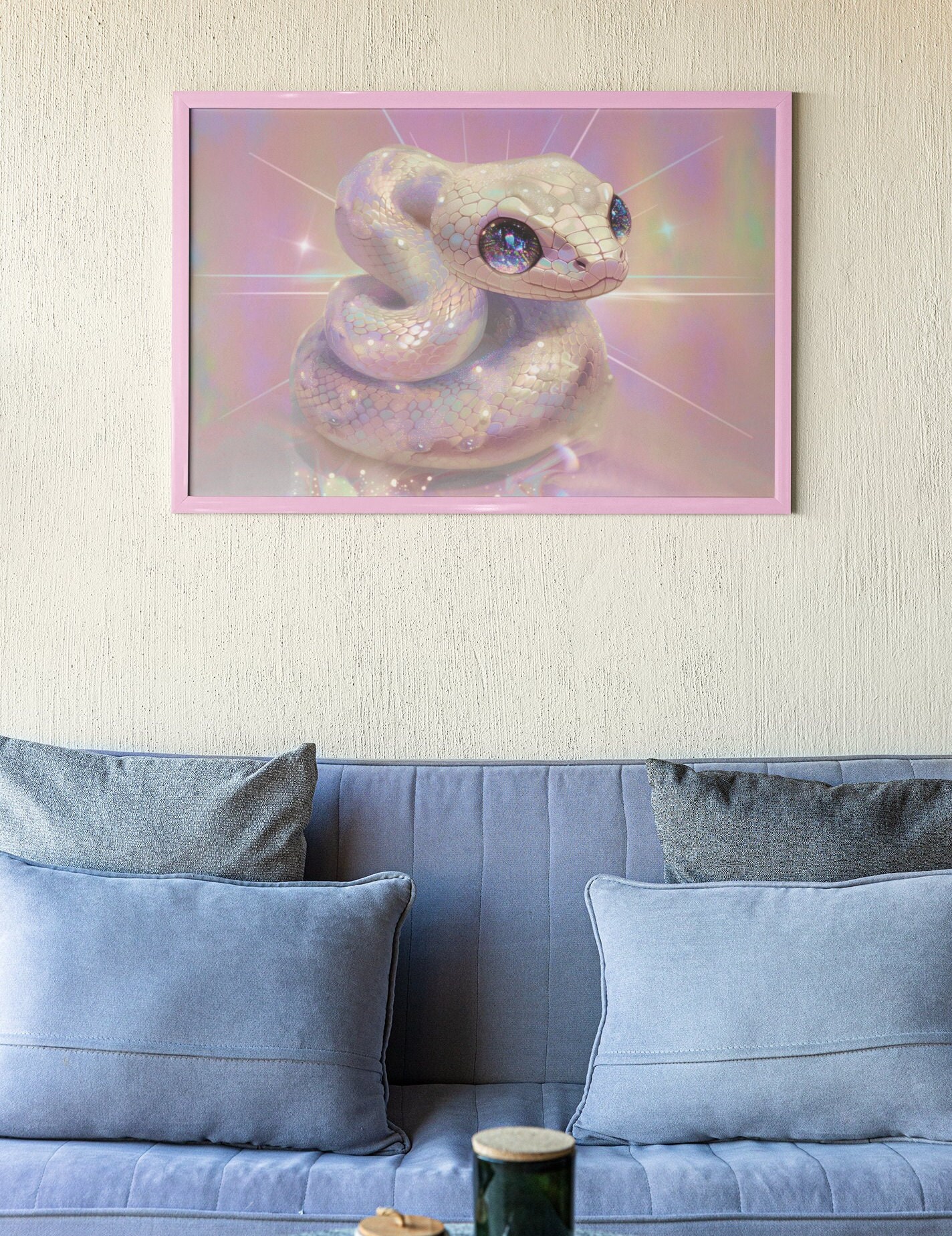 Chibi Snake Poster Horizontal Multiple Sizes Adorable Kawaii Snake ...