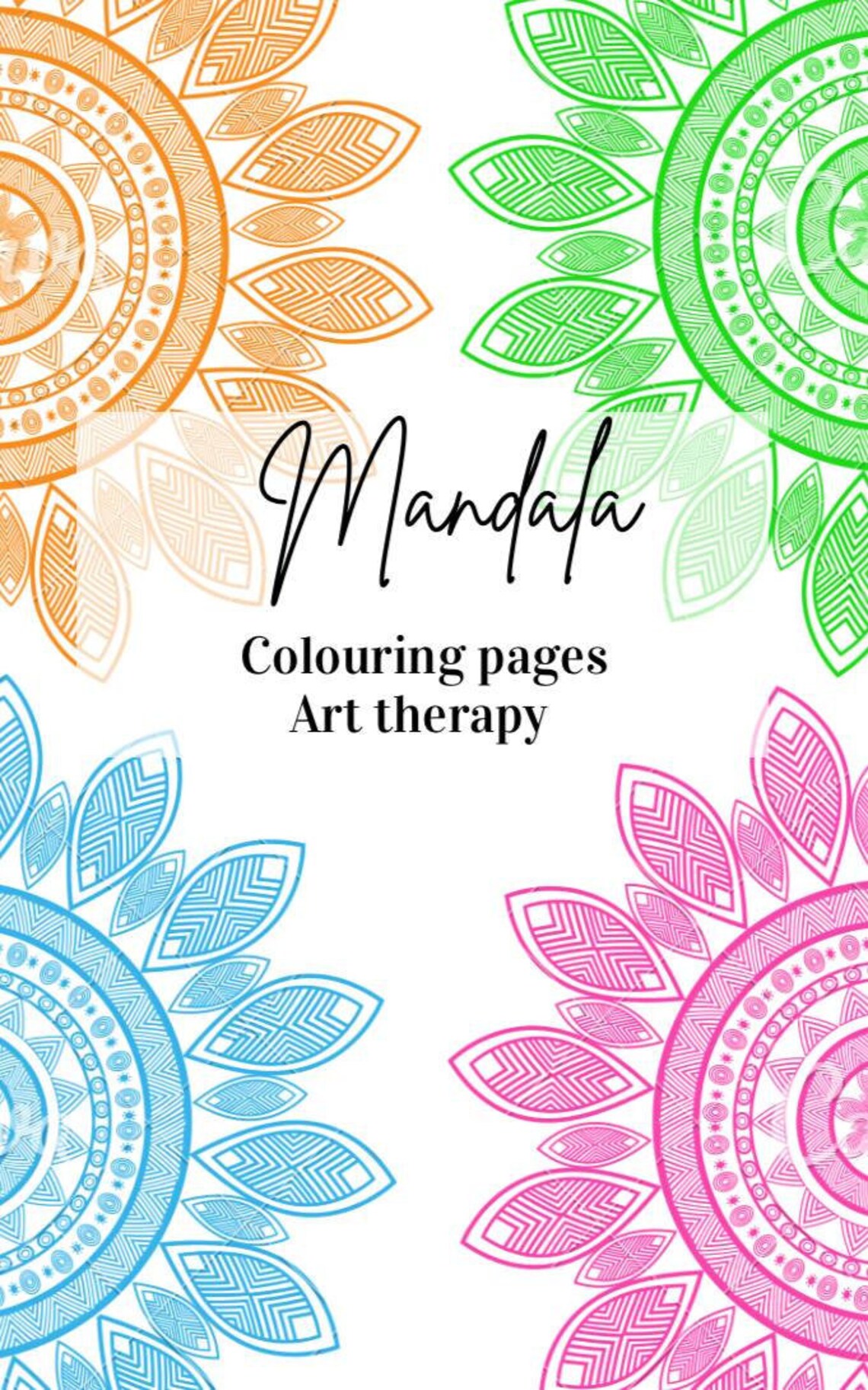 Mandala Art Therapy Colouring in Pages Adult Colouring Book Positive ...
