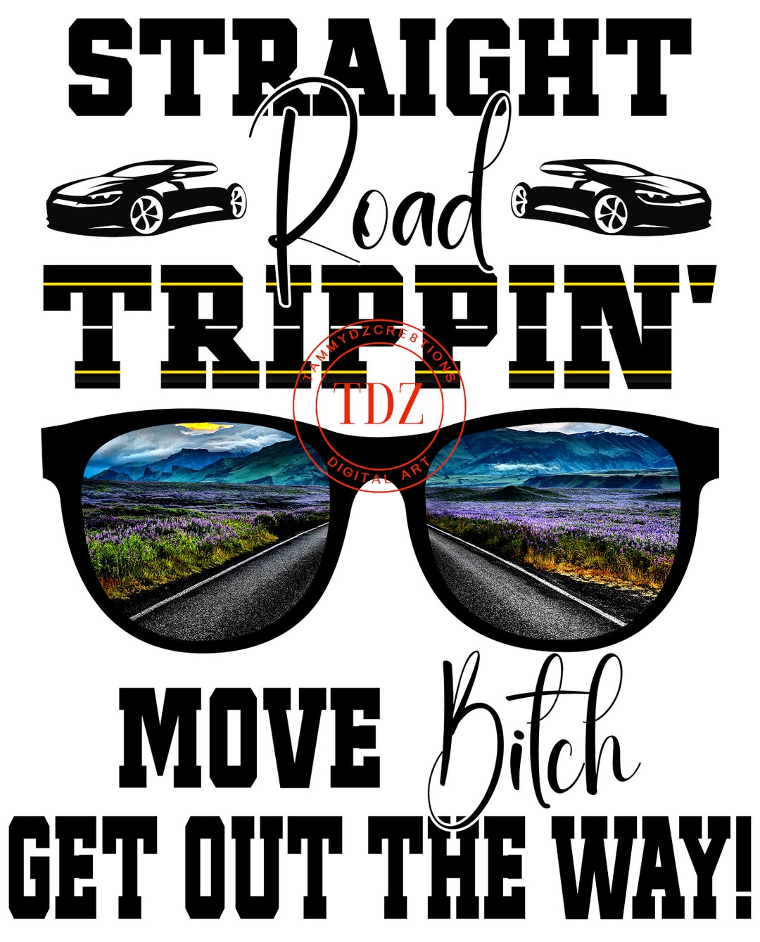 Straight Road Trippin' Vehicle, Vacation, Traveling, PNG - Etsy