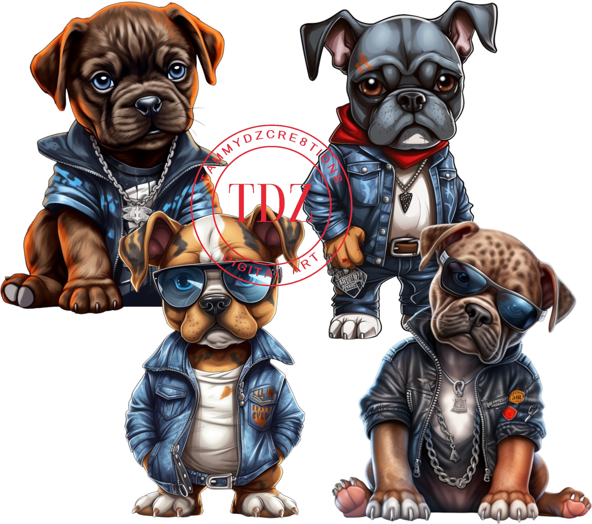 Bully Pups Clip Art Bundle, PNG - Etsy