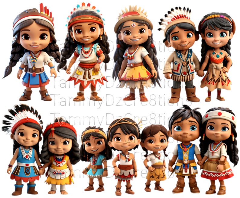 Native Kids Bundle, Clip Art, PNG, Digital Art - Etsy