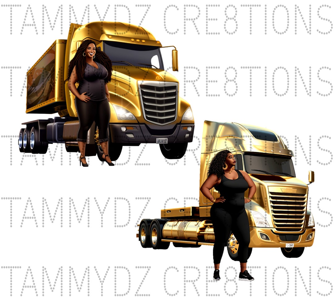 Lady Big Truck Drivers, Clip Art PNG - Etsy