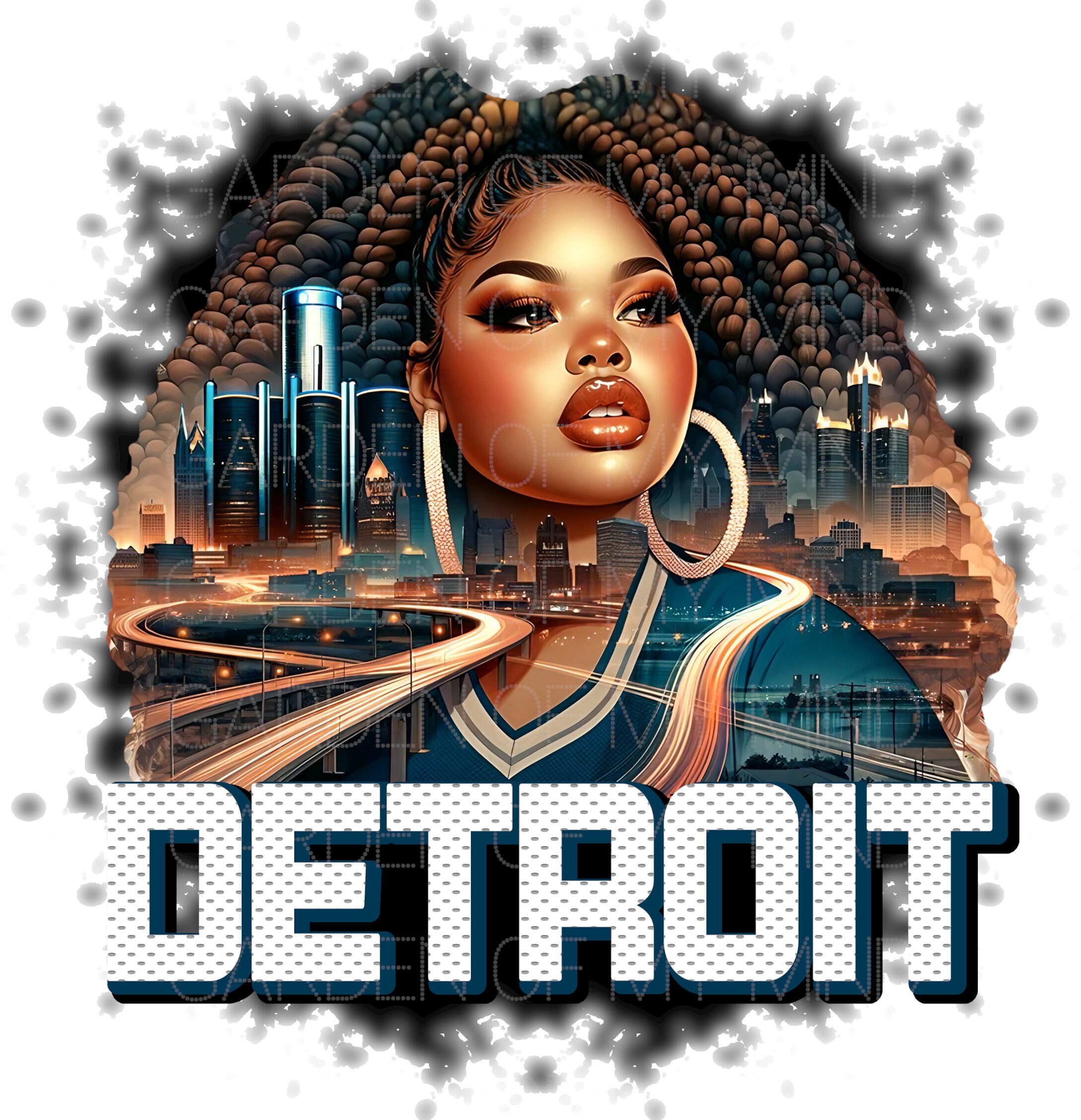 Detroit Girl, PNG With and Without Splash - Etsy
