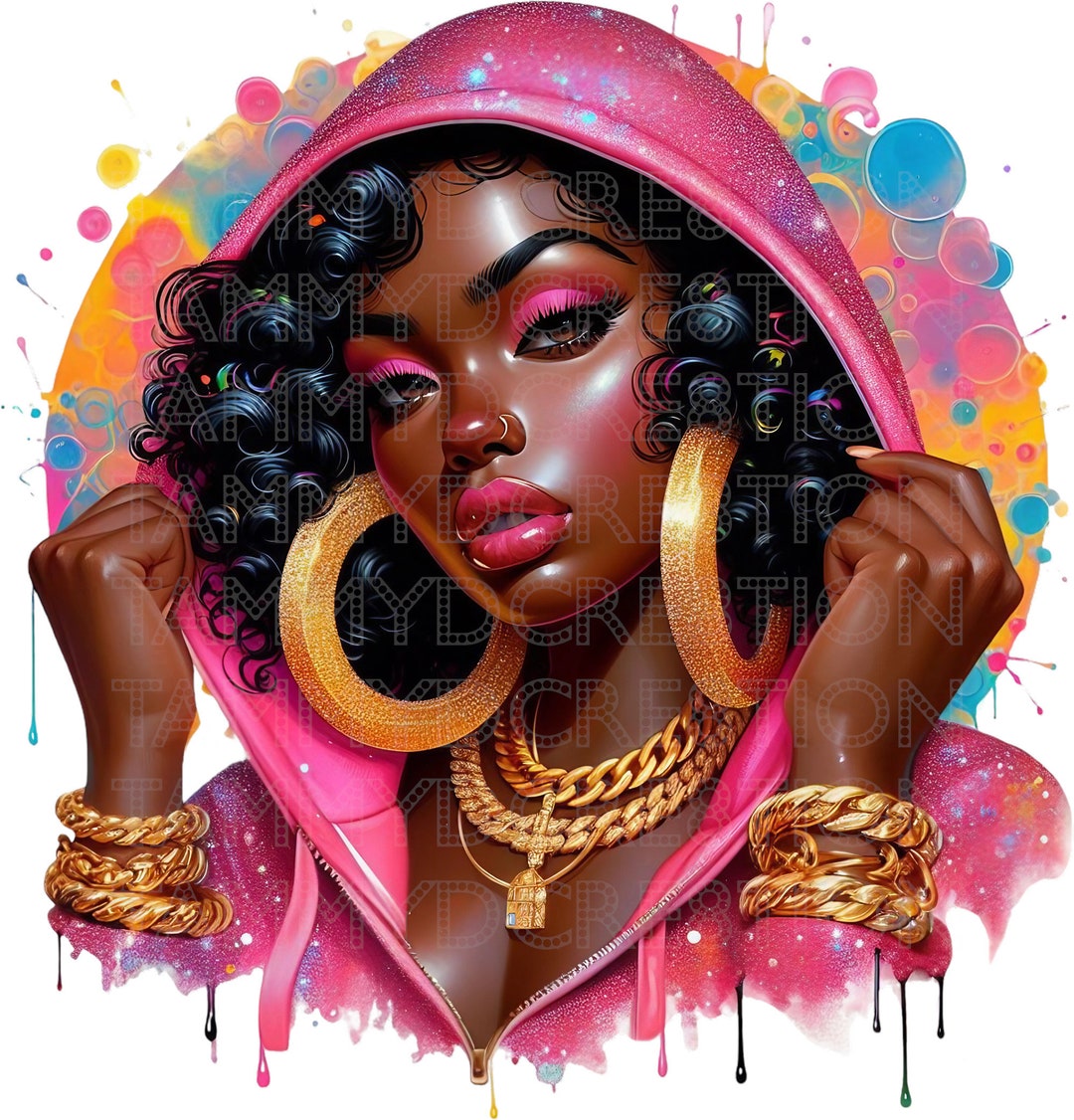 Drippin' in Pink and Gold Woman 3, 300 Dpi PNG - Etsy