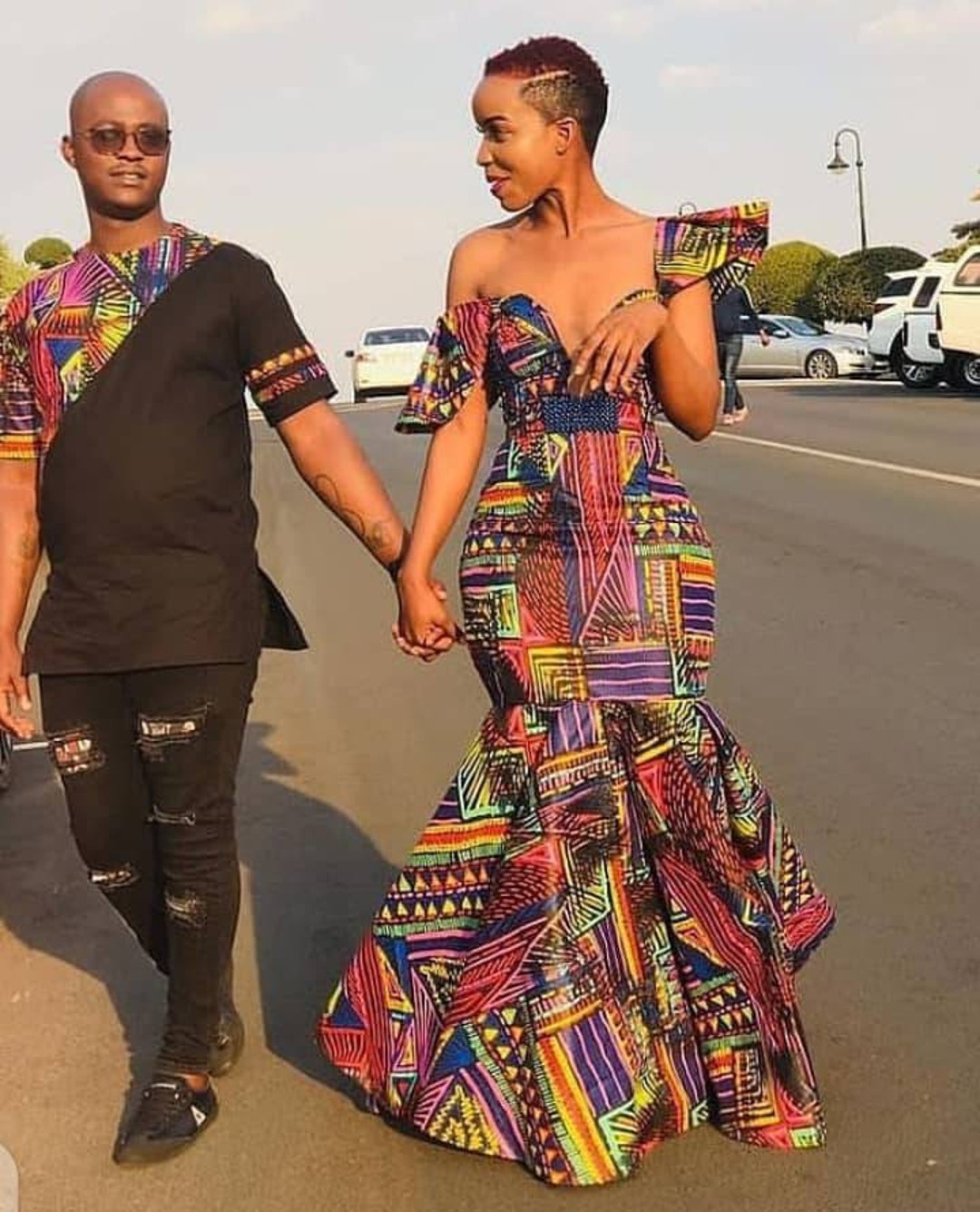 African Print Couples Matching Attire, African Couples Matching Outfit ...