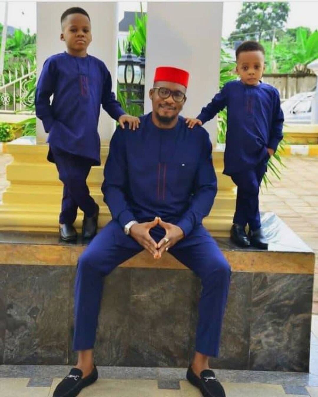 Blue African Dad and Son Native Suit, African Daddy and Me Matching ...