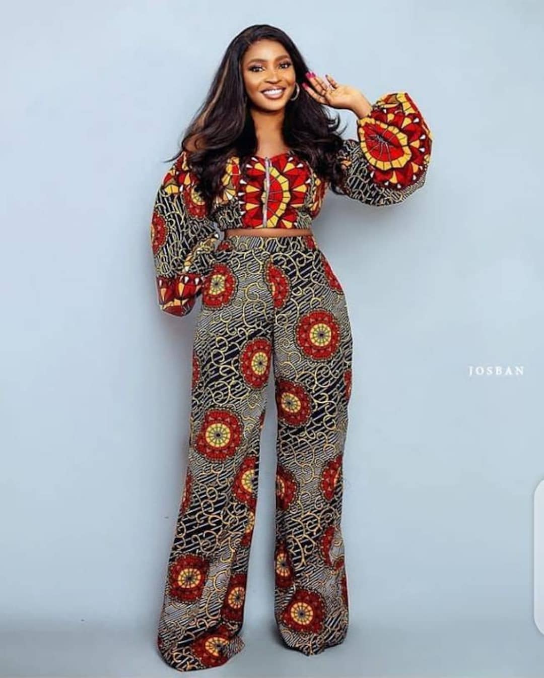 African Print Pant Suit African Two Pieces Outfit Ankara Pant Set