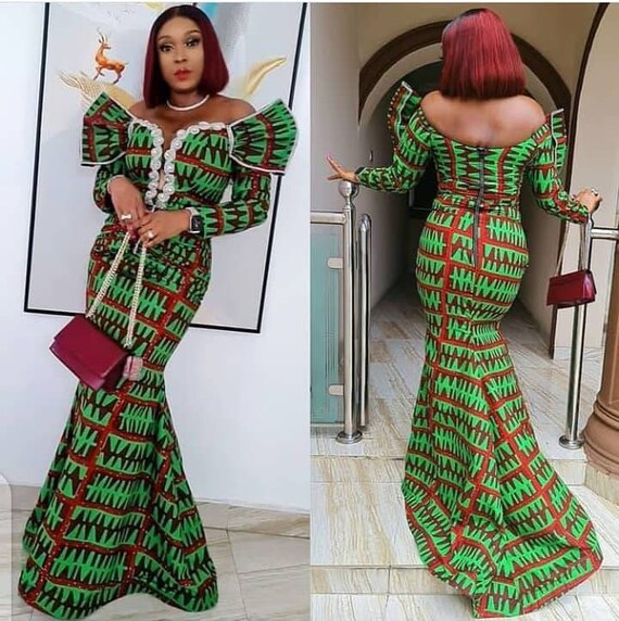 African Maxi Dressafrican Clothing For Womenafrican Print Etsy