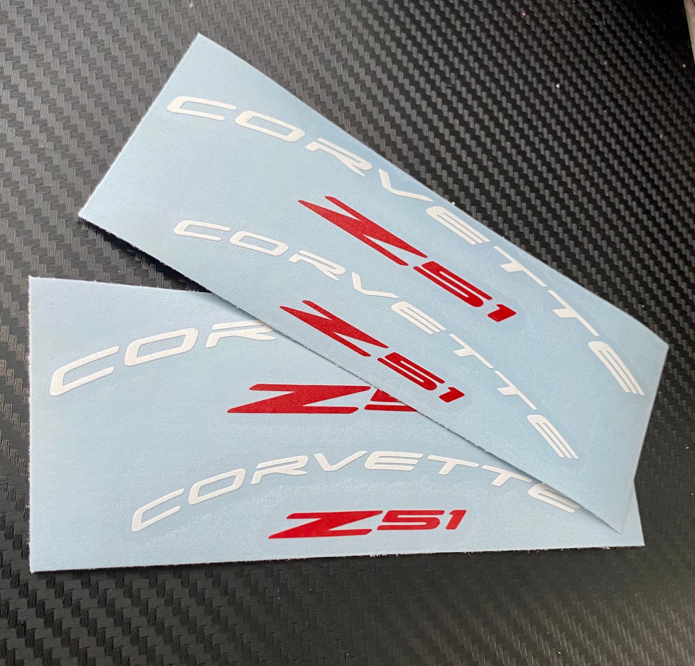 4 Corvette Caliper Decals Sticker C8 Z51 Heat Resistant White Red - Etsy