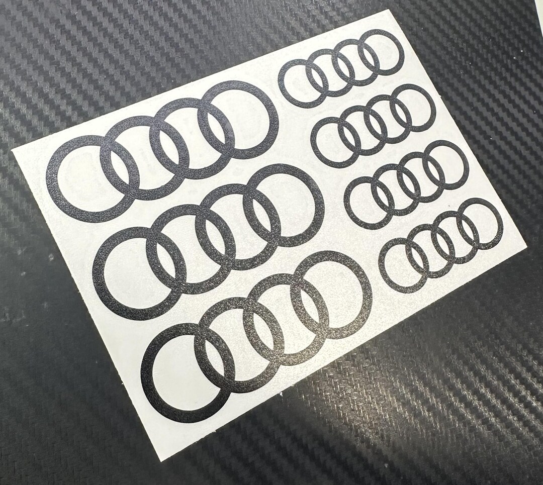 Audi Solid Rings Decal Sticker Vinyl Caliper Brake Multi Color Heat ...