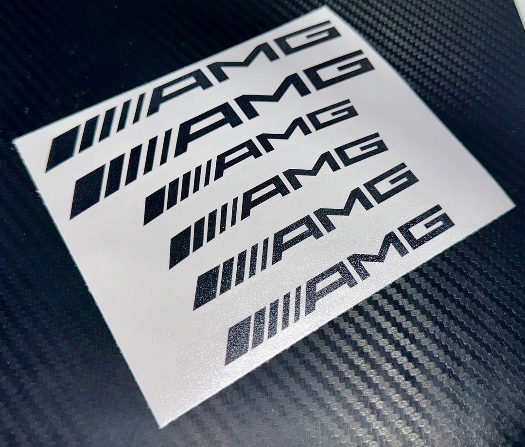 6 AMG Brake Caliper Logo Vinyl Decals Stickers Heat Resistant Multiple ...