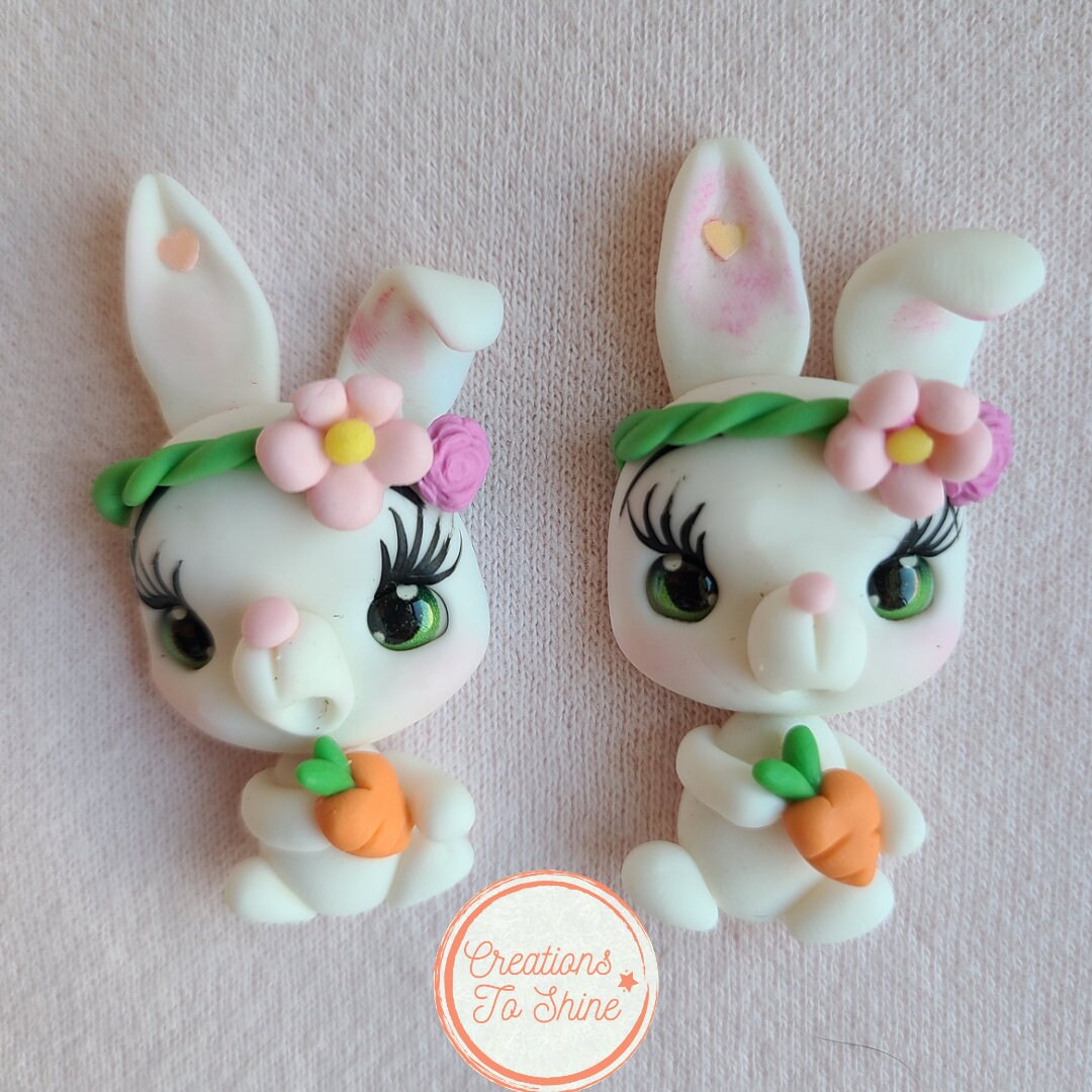 SET of 2 EASTER BUNNY Clays - Etsy