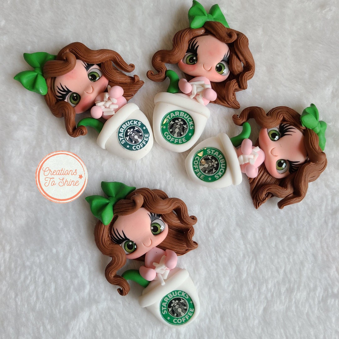 SET of 2 & 3 STARBUCKS GIRL Clay - Etsy