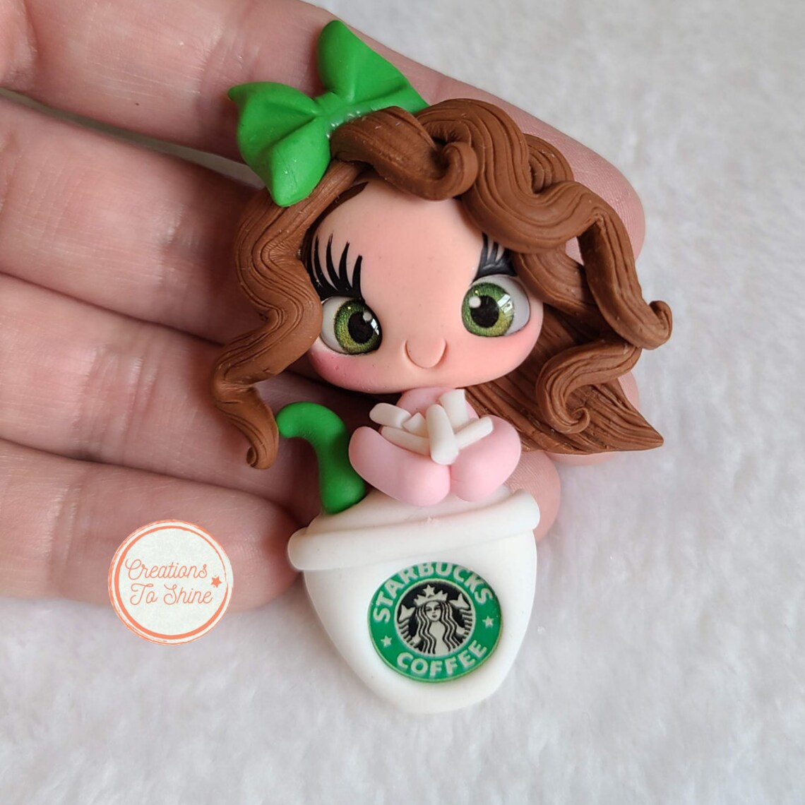 SET of 2 & 3 STARBUCKS GIRL Clay - Etsy