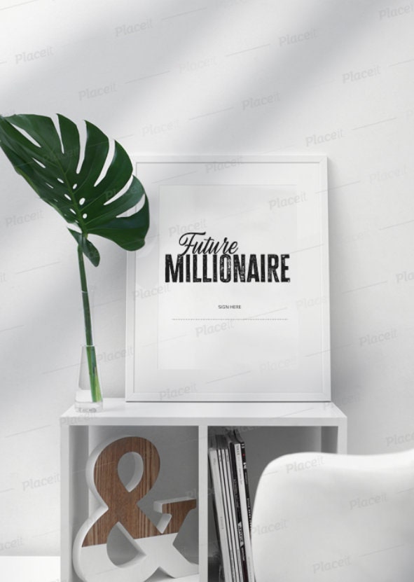 SIGN YOUR NAME Printable Wall Art Future Millionaire Wall Hangings Home ...