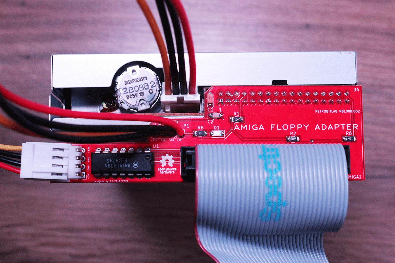 Amiga PC Floppy Adapter With Attached Power Pass Thru Cable - Etsy
