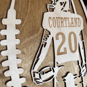 Personalized Football Player Wood Sign: Custom Team Colors Available - Etsy