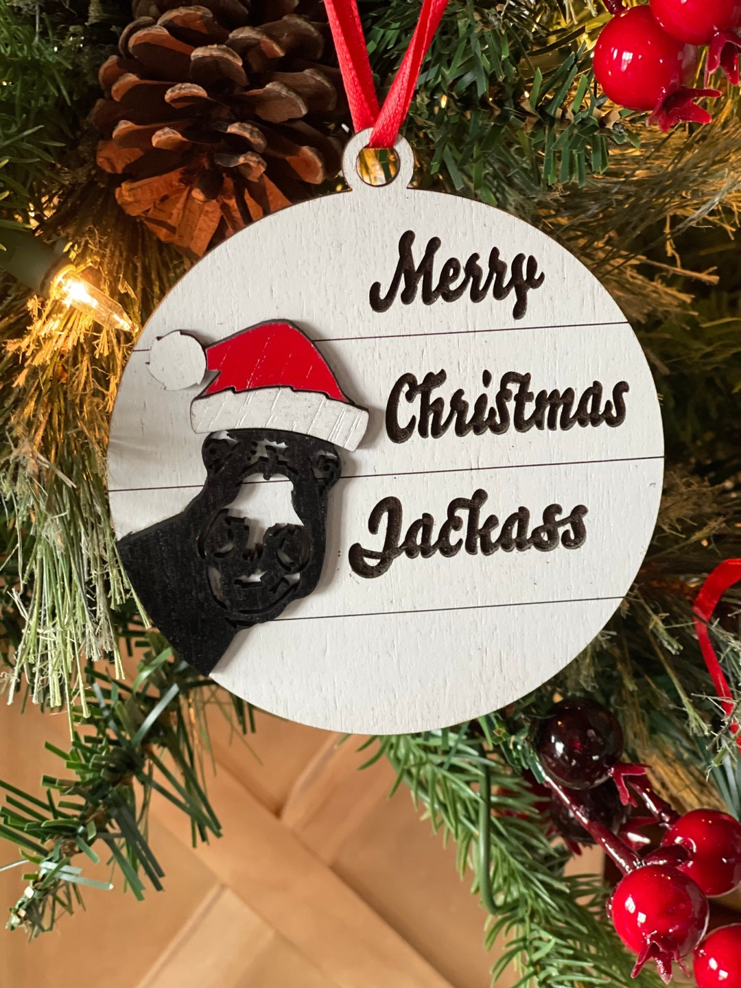 Funny Donkey Christmas Ornament : Merry Christmas Jackass - Etsy