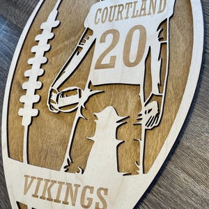 Personalized Football Player Wood Sign: Custom Team Colors Available - Etsy