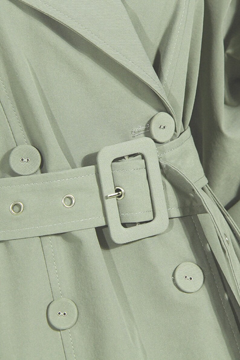 Belted Ruffle Sleeve Trench Coat - Etsy