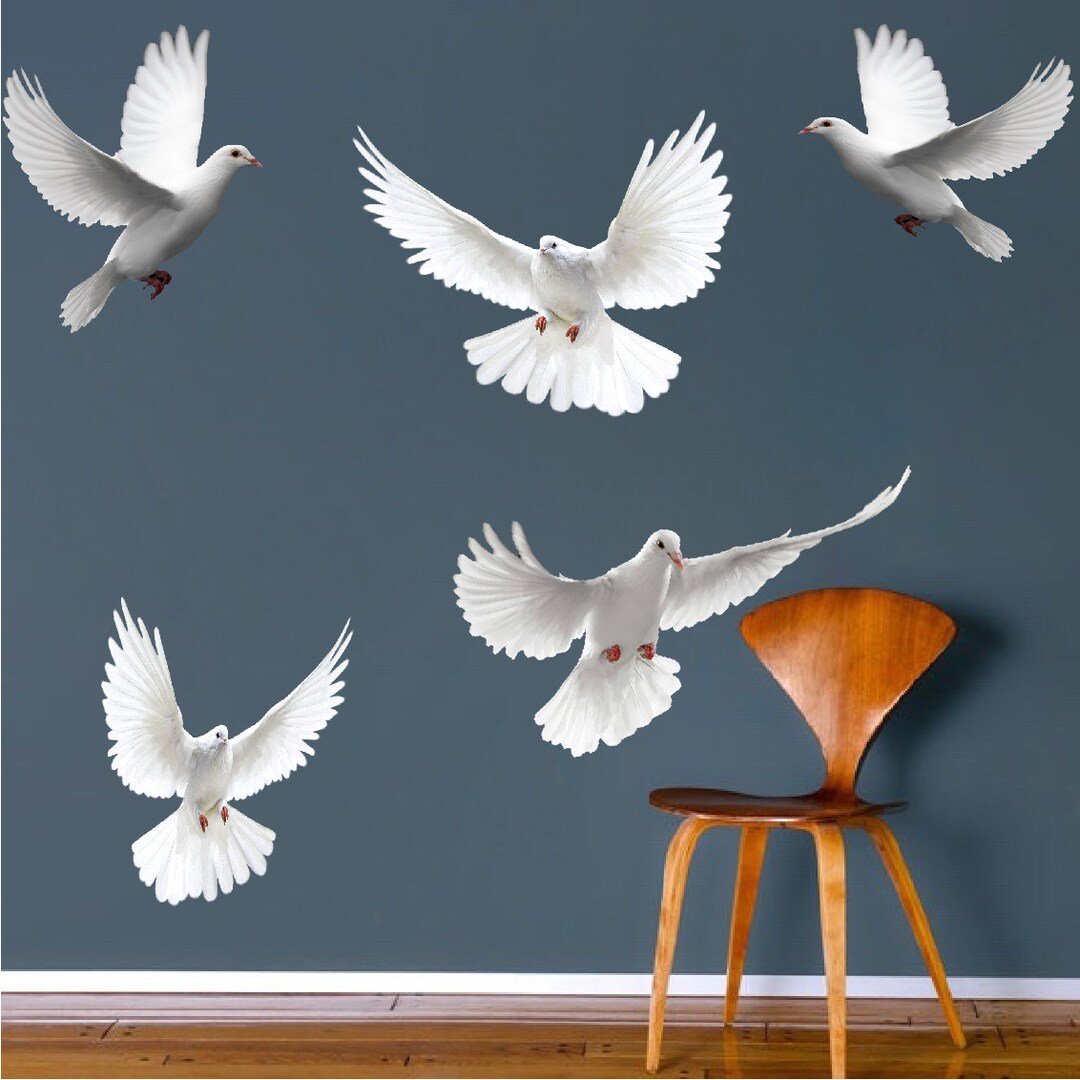 Dove Wall Decals Dove Wall Murals Dove Wall Stickers Peel and - Etsy Canada