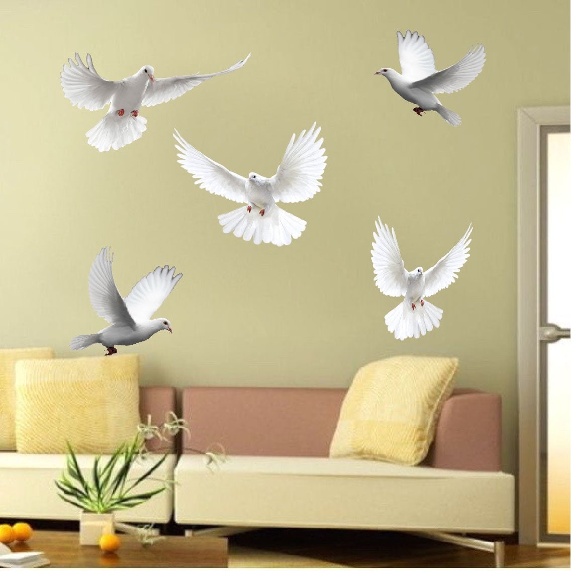 Dove Wall Decals Dove Wall Murals Dove Wall Stickers Peel and - Etsy Canada