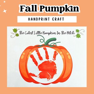 Pumpkin Handprint Craft for Kids, Fall Handprint Art for Toddlers, Fun ...