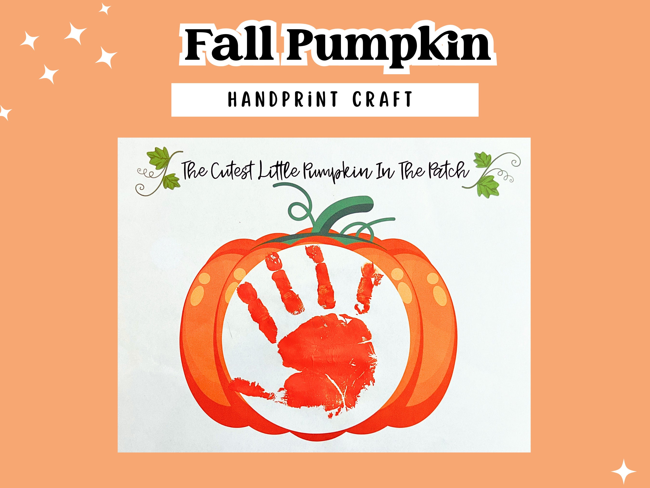 Pumpkin Handprint Craft for Kids, Fall Handprint Art for Toddlers, Fun ...