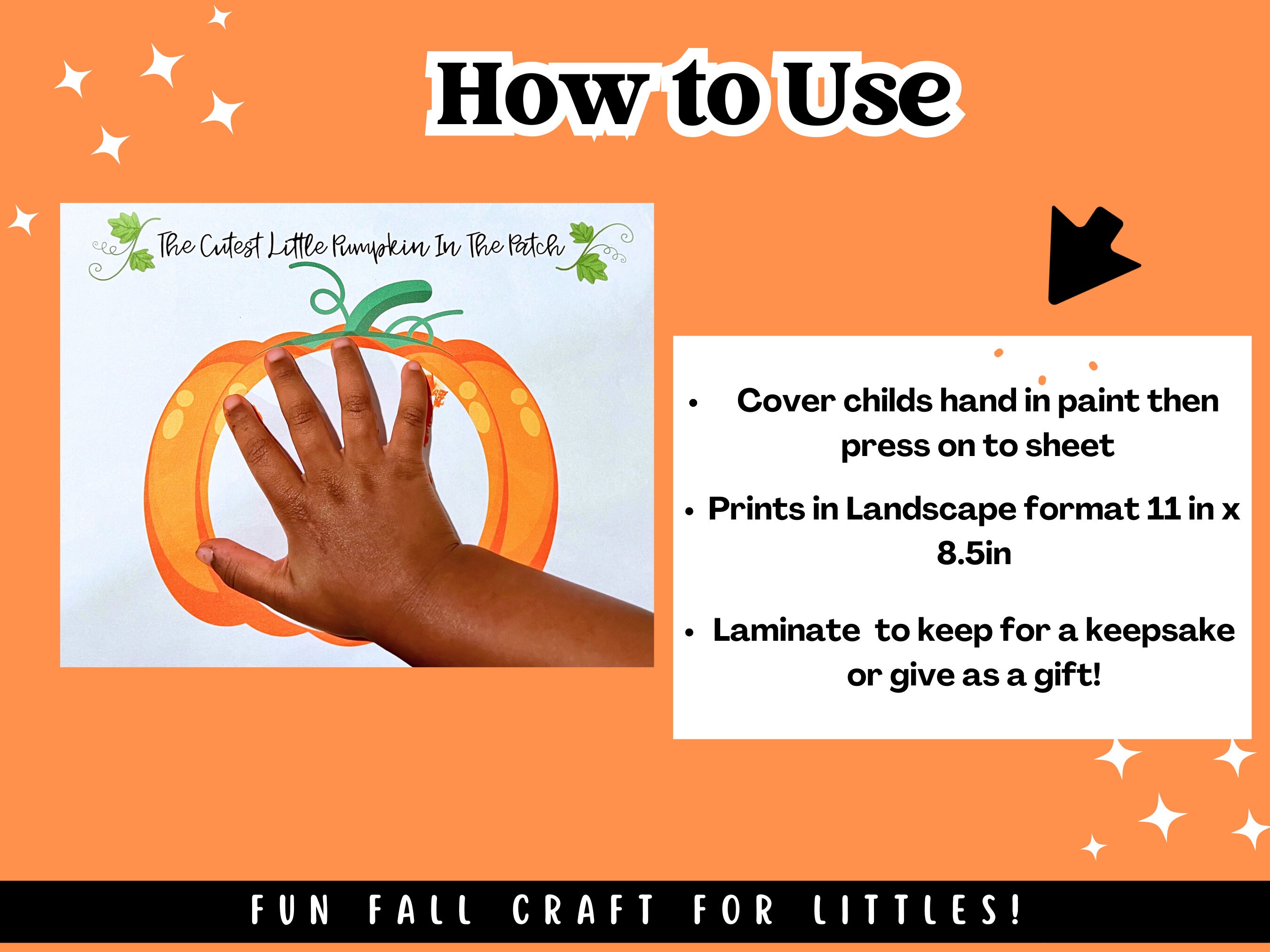 Pumpkin Handprint Craft for Kids, Fall Handprint Art for Toddlers, Fun ...