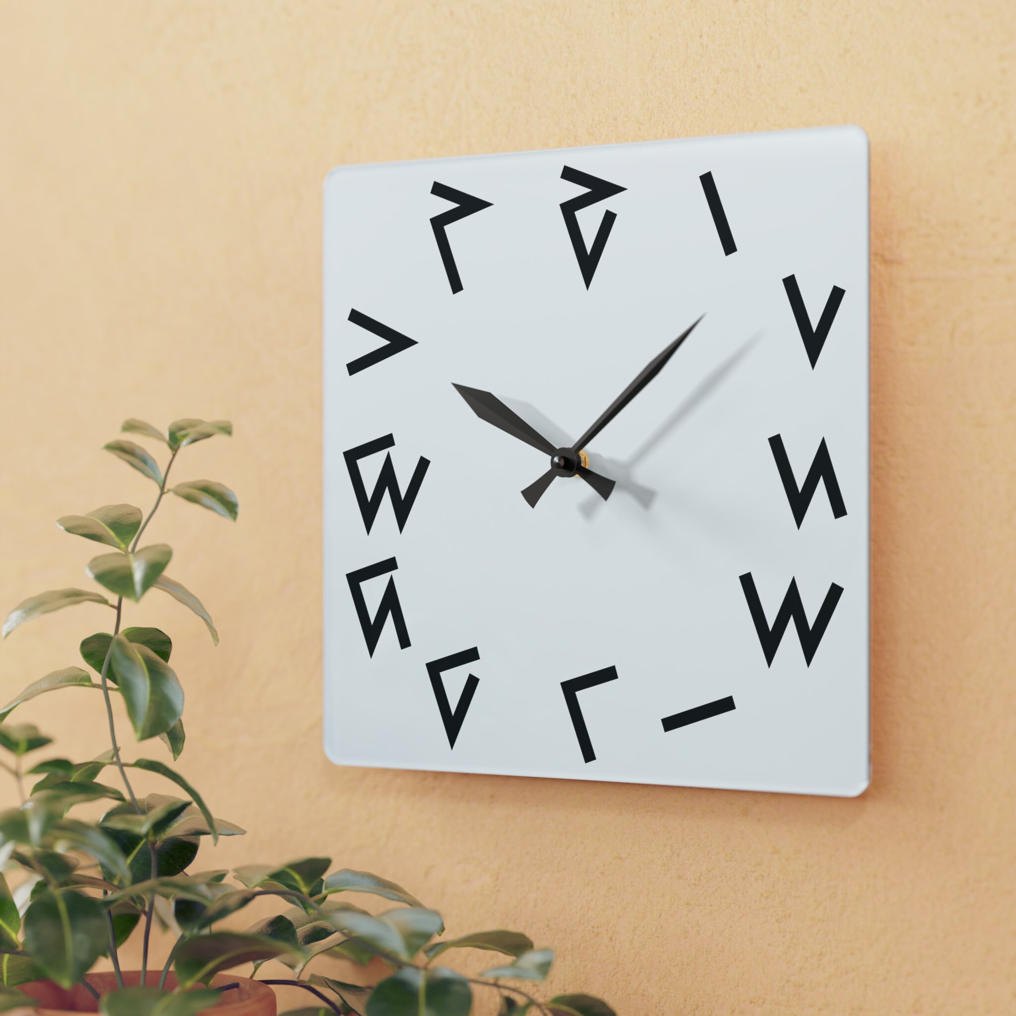 Kaktovik Iñupiaq Alaskan Native Numerals SQUARE Orange Clock - Etsy